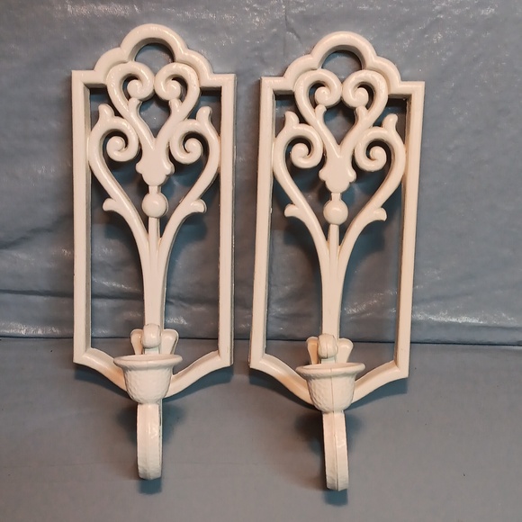 Homco | Accents | Homco 982 White Wall Sconces Candle Holders 4229 ...